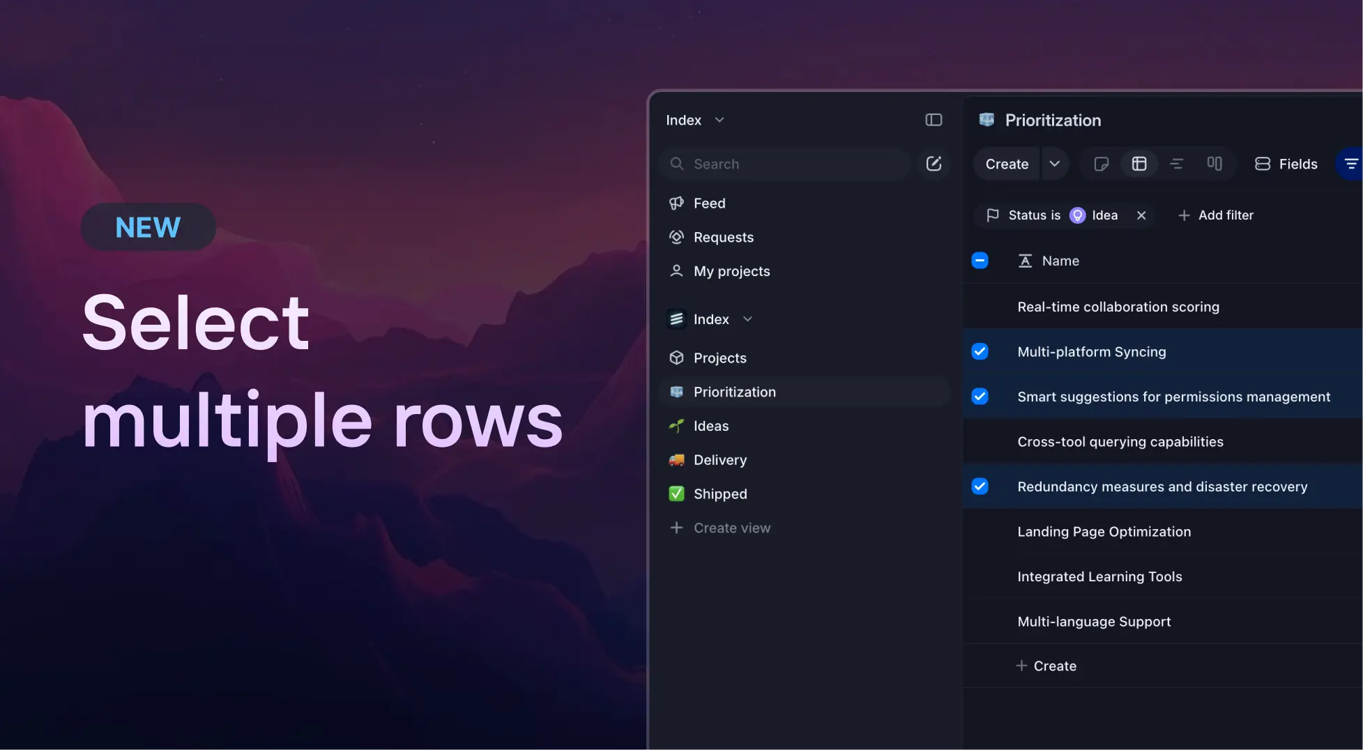 Select multiple rows