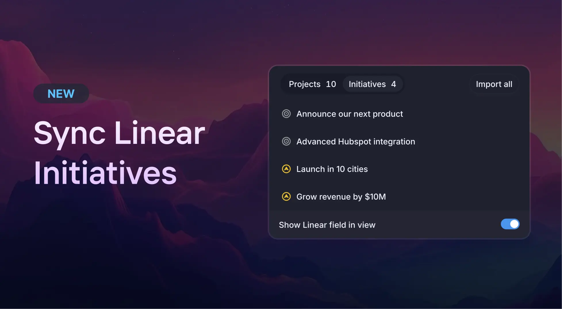 Sync Linear Initiatives